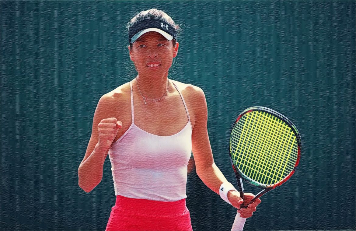 Tennis artist Hsieh Su-We and her racquet - Tennisnerd.net